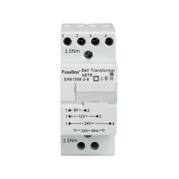 ABTR Bell Transformer 230V to 8V 1A - 2 Module Doorbell Transformer ...